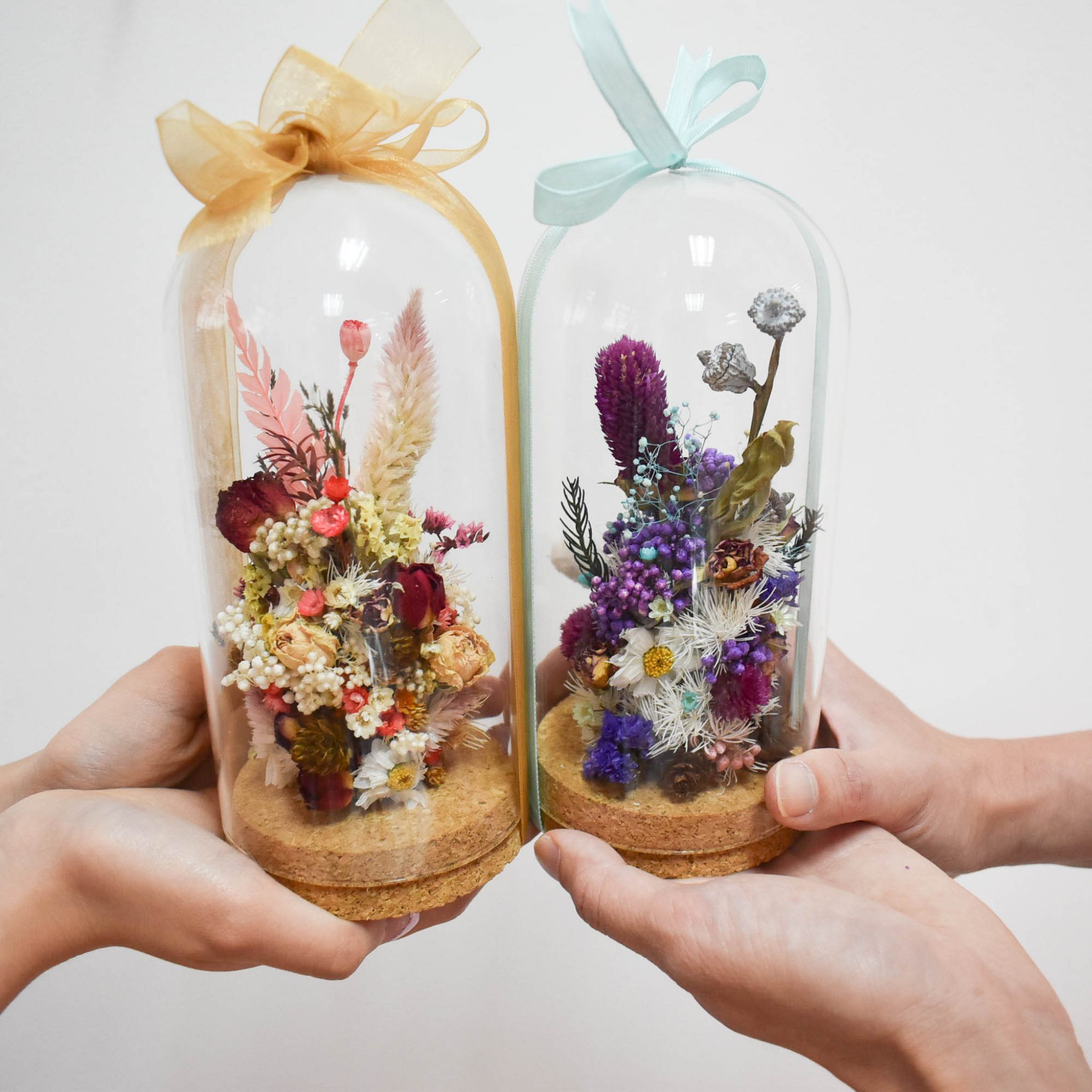 Dried flowers workshop – Tall glass dome $80/pax – Craftsforgreen